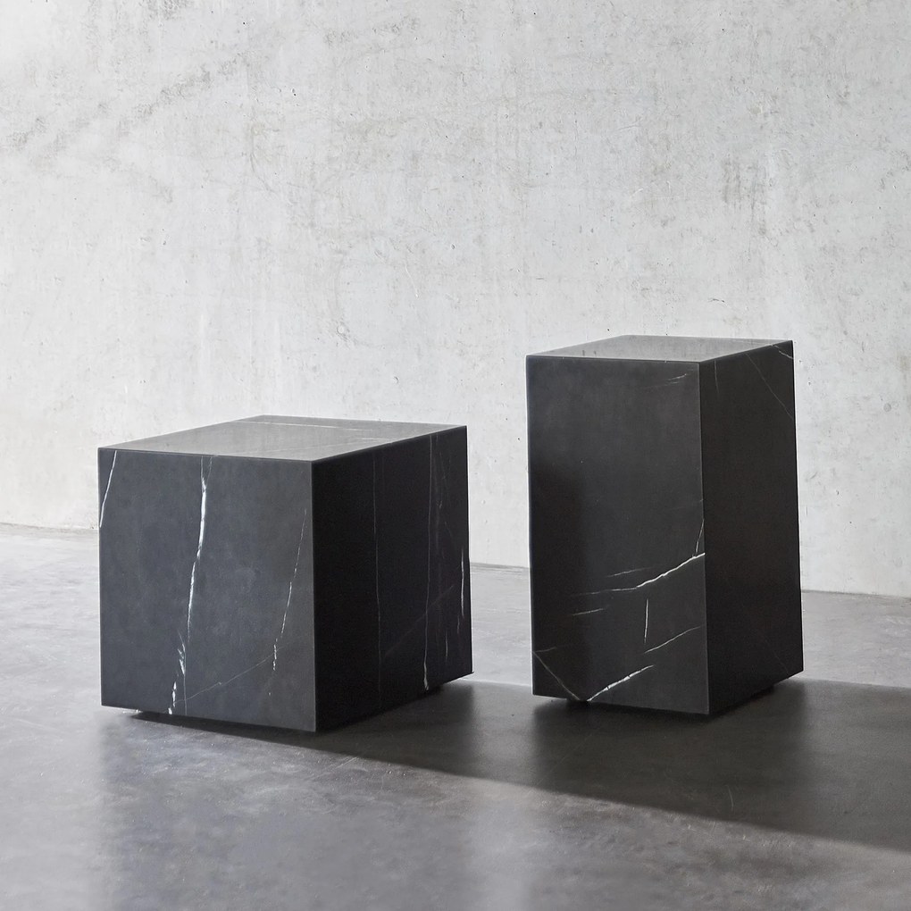 Odkládací stolek Plinth Cubic, Black Marble – AUDO COPENHAGEN