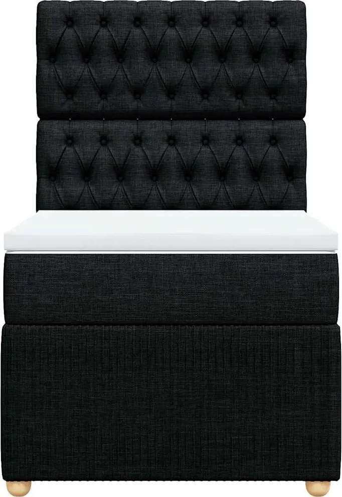 Box spring postel s matrací černá 90x200 cm textil 3294248