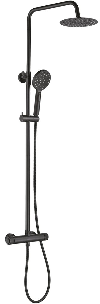 Laveo Volumo, sprchový set s termostatickou baterií 150mm, černá matná, LAV-PLV_70OB