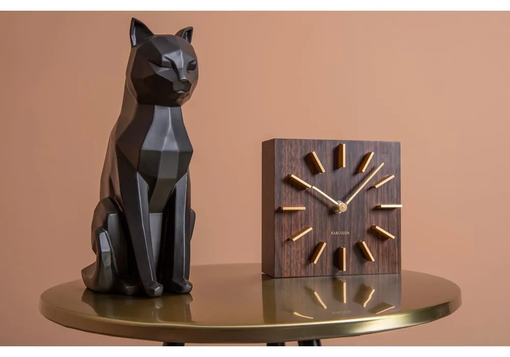 Matně černá soška PT LIVING Origami Cat, výška 29,5 cm