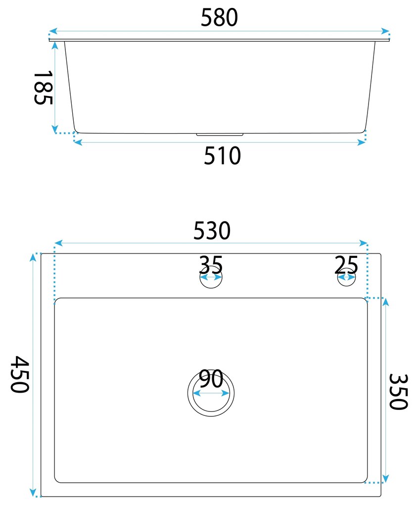 Kuchyňský nerezový dřez REA LIAM 58 kartáčovaná měď v setu s pákovou baterií