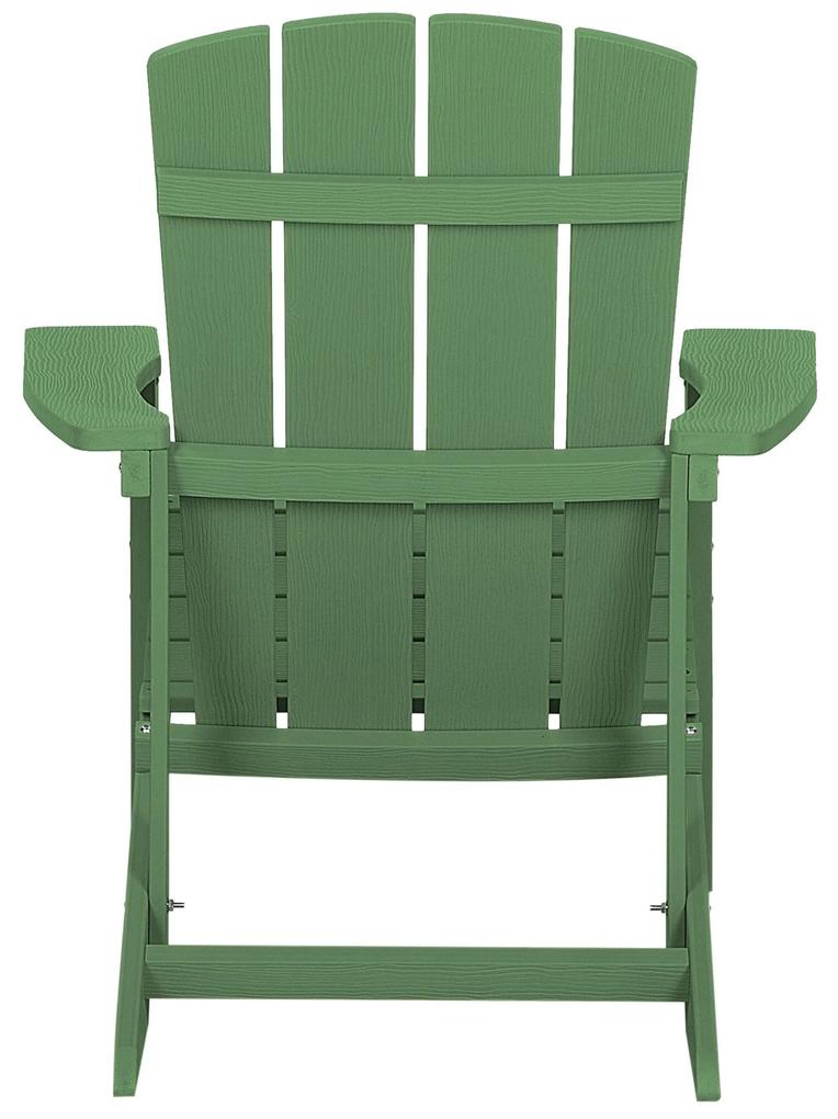 Zahradní židle s podnožkou zelená ADIRONDACK Beliani