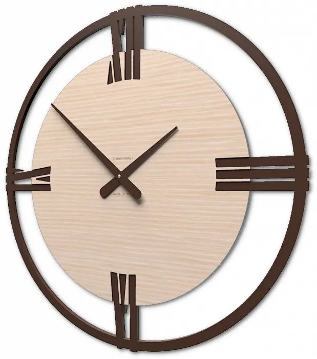 Designové hodiny 10-216n natur CalleaDesign Sirio 60cm (více variant dýhy) Dýha wenge - 89