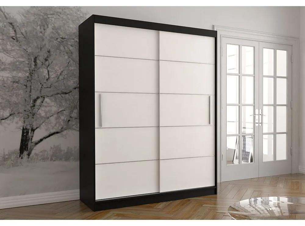 IDZ Šatní skříň Vista bez zrcadla (150 cm) Barva dřeva: Černá + Sonoma