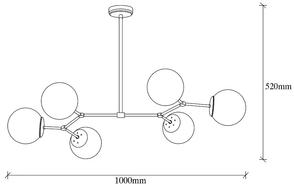 Designový lustr Faustyna 100 cm černý