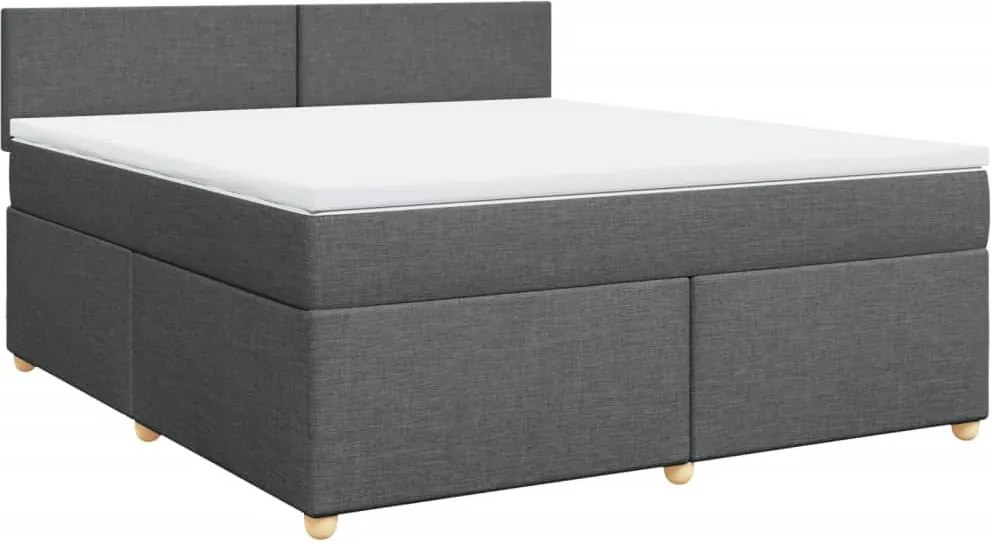 Box spring postel s matrací tmavě šedá 180x200 cm textil 3289053