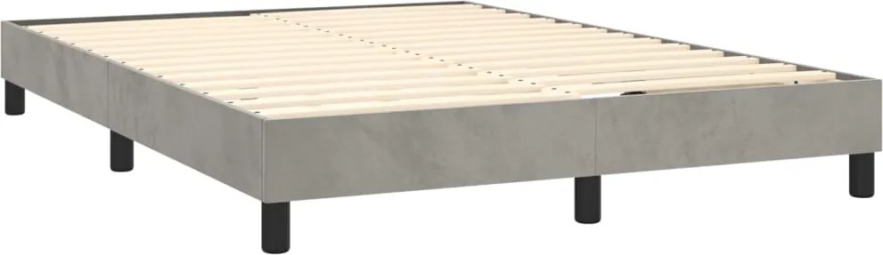 Box spring postel s matrací světle šedá 140x190 cm samet 3141359