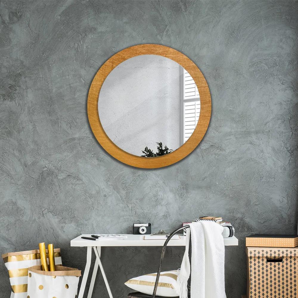 Kulaté zrcadlo s dekorem Kovový povrch fi 80 cm