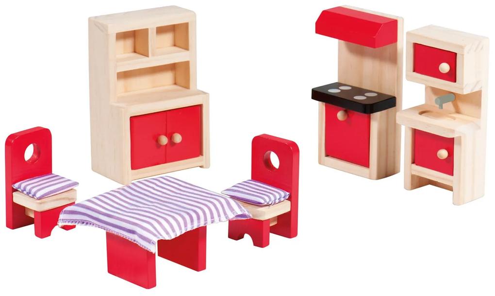 PLAYTIVE®JUNIOR Dřevěný nábytek / Sada panenek (kuchyně), Provedení: - 4032611230848
