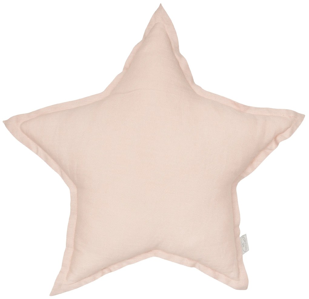 COTTON & SWEETS Polštářek Lněný hvězda pudrová růžová, 44 cm