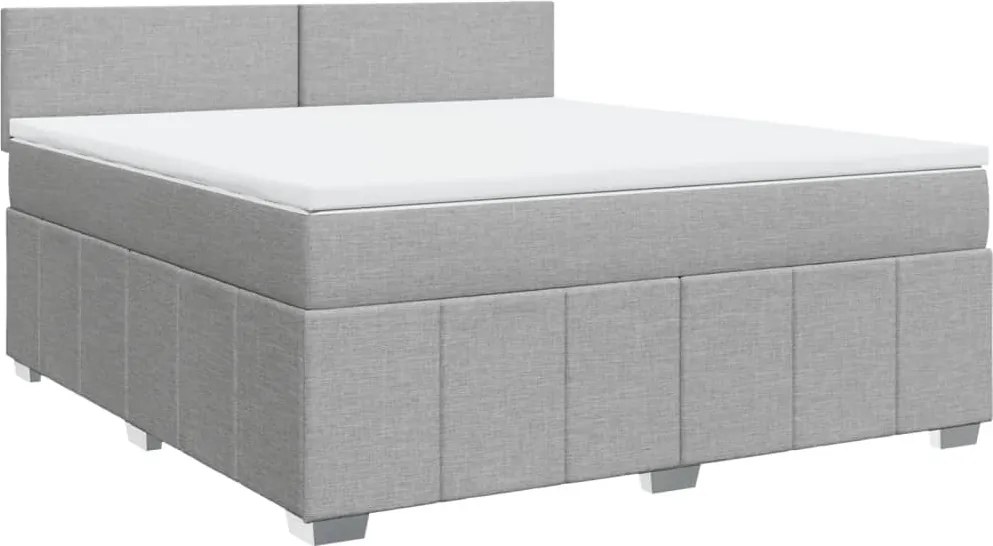 Box spring postel s matrací světle šedá 180 x 200 cm textil 3289440