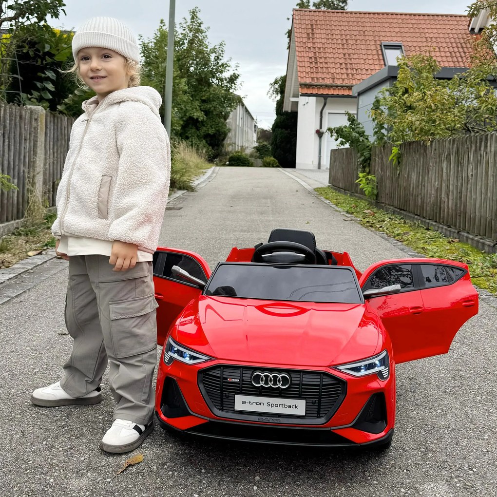 HOMCOM Elektrické autíčko pro děti s dálkovým ovládáním, bezpečnostním pásem, hudbou, pro 3-5 let, 3-5 km/h, červené