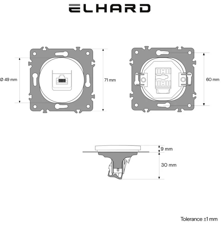 Elhard Datová zásuvka Rondo RJ45, bílá RD2021W