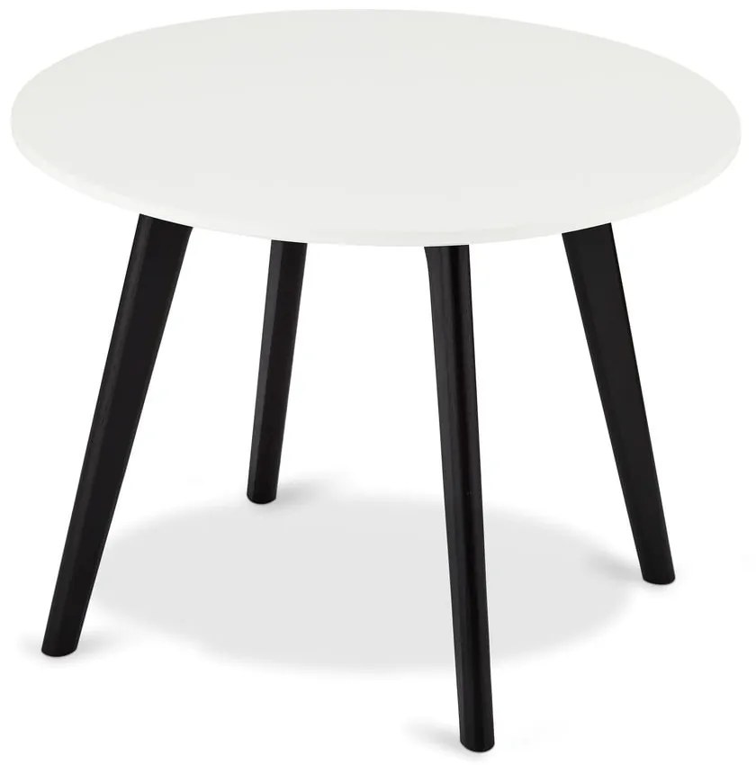 Černo-bílý konferenční stolek s nohami z dubového dřeva Furnhouse Life, Ø 60 cm