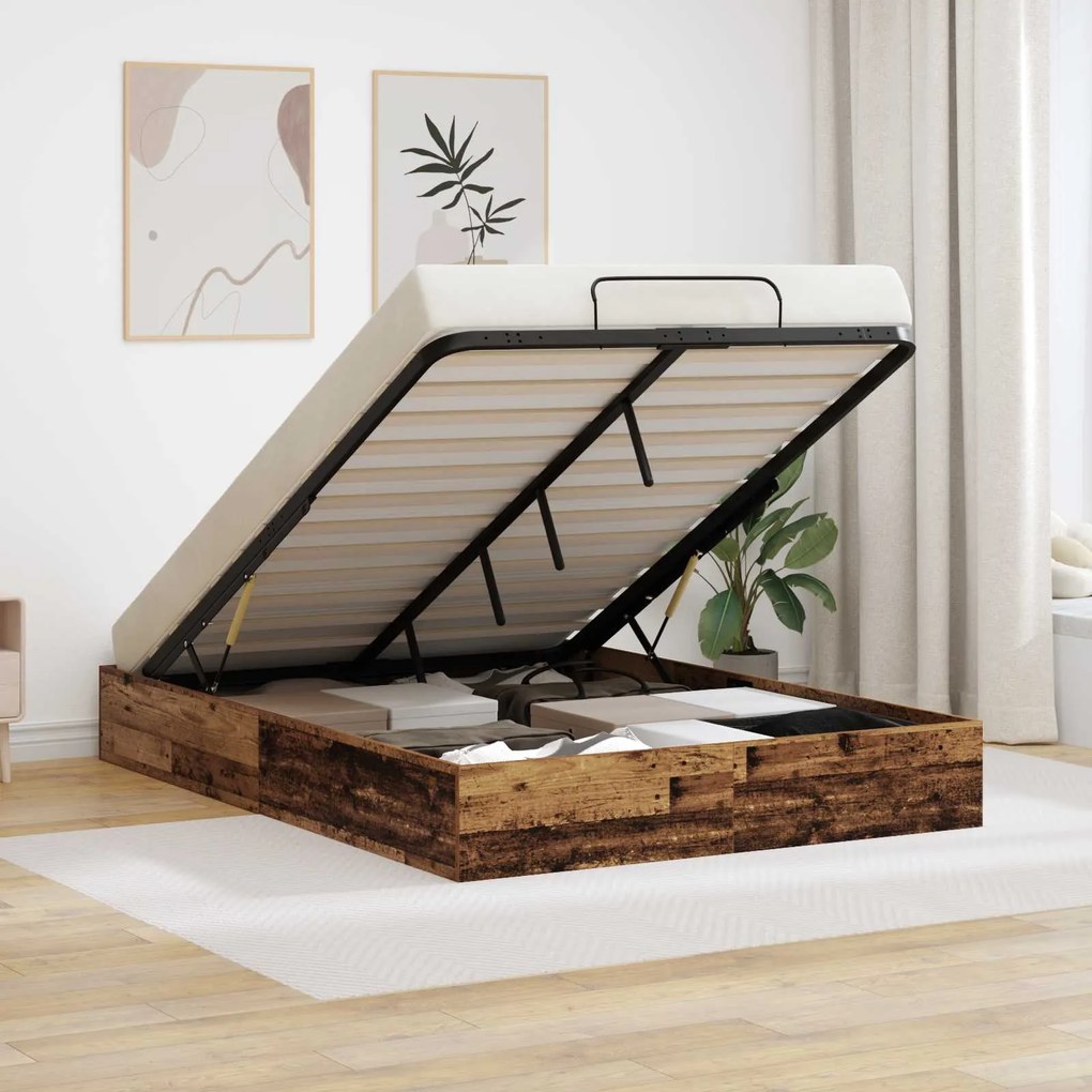 Ottoman postel Staré dřevo 203 x 150 x 25 cm Dřevěný materiál 3409227