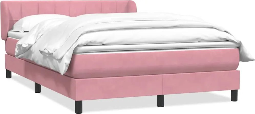 Box spring postel s matrací růžová 160x210 cm samet 3317534