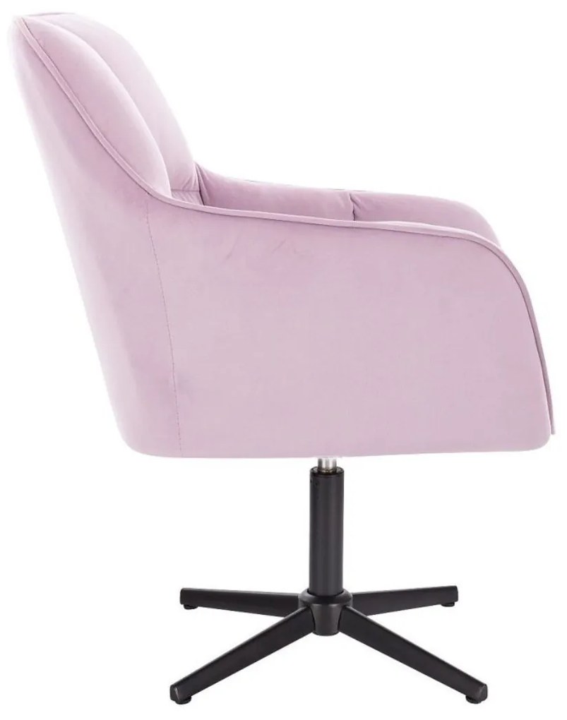 LuxuryForm DESIGN Otočné křeslo AMALFI VELUR na černém kříži - levandule