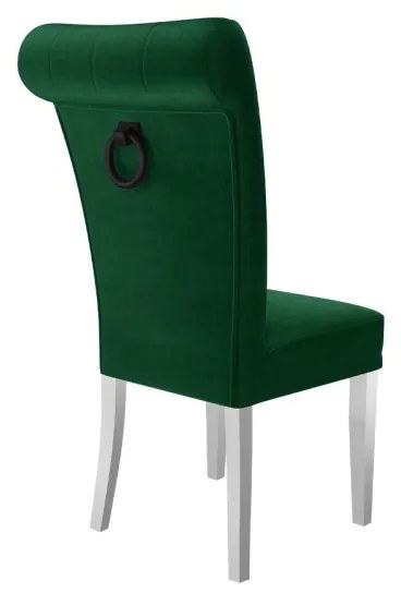 Čalouněná jídelní židle ST65 + klepadlo, Klepadlo: zlaté, Barva křesla: bíla polomatná, Potah: Magic Velvet 2225