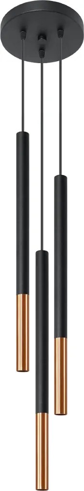 Sollux Lighting Závěsné svítidlo MOZAICA 3P černé/měď