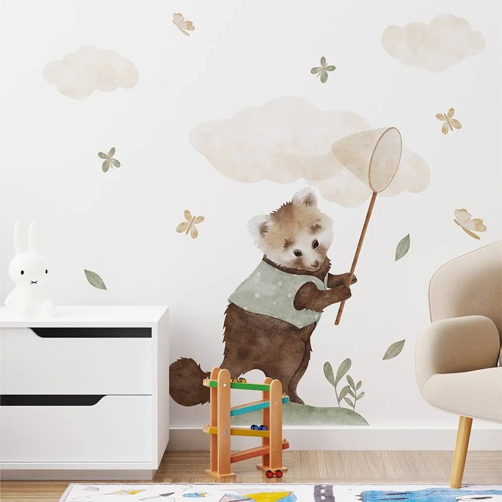 Gario Dětská nálepka na zeď Magical animals - medvídek se síťkou