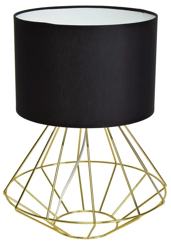 Stolní lampa Lupo, 1x černé textilní stínítko, g