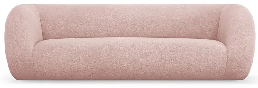 Světle růžová pohovka z textilie bouclé 230 cm Essen – Cosmopolitan Design