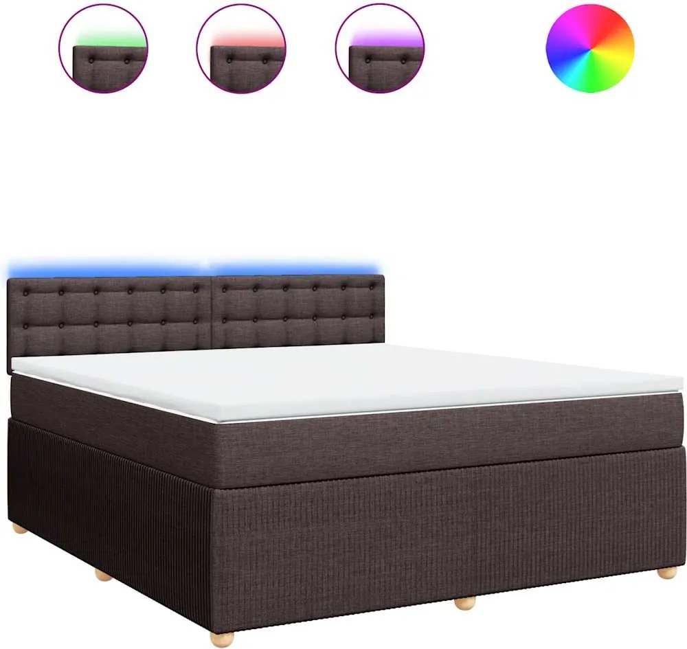Box spring postel s matrací tmavě hnědá 180x200 cm textil 3289852