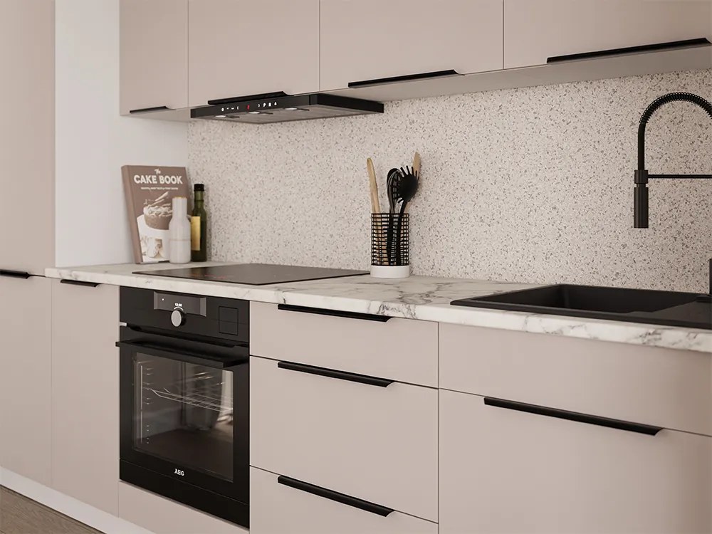 COMO | vysoká skříňka 60 LO-210 2F na vestavnou lednici | 60 cm | bílá/kašmír