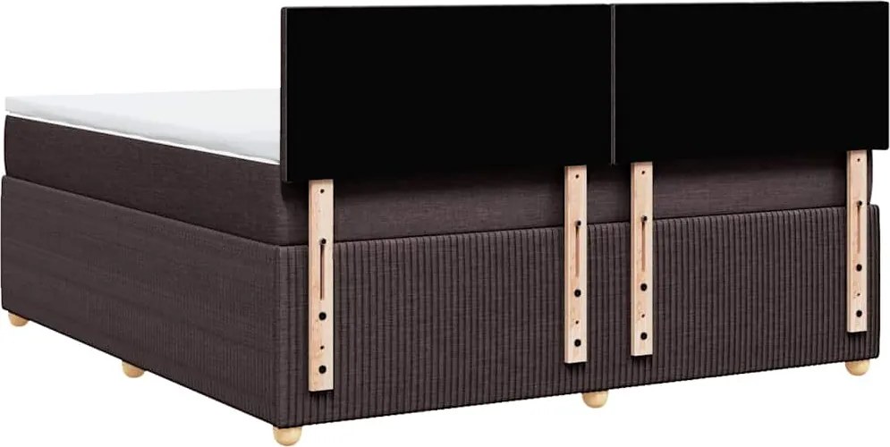 Box spring postel s matrací tmavě hnědá 180x200 cm textil 3287531