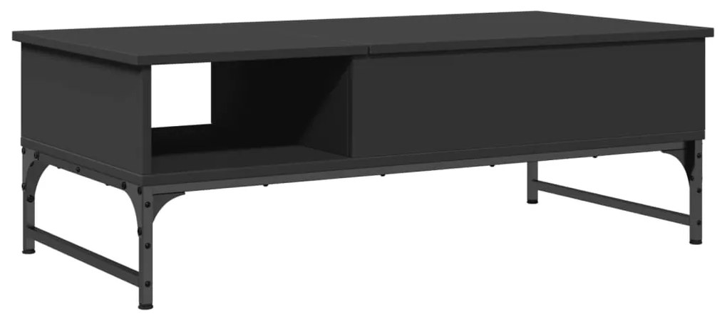 Konferenční stolek černý 100x50x35 cm kompozitní dřevo a kov - Default Title