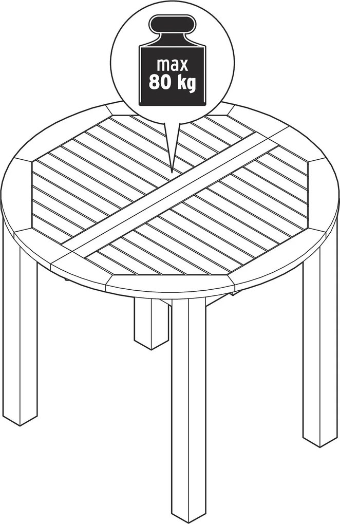 Tchibo - Kulatý/oválný rozkládací zahradní stůl, cca 100 až 150 cm