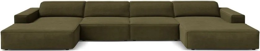 Khaki sametová modulární rohová pohovka (do "U") Jodie – Micadoni