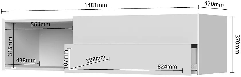 Závěsný TV stolek 148 Ambrosia - béžová/dub tobacco
