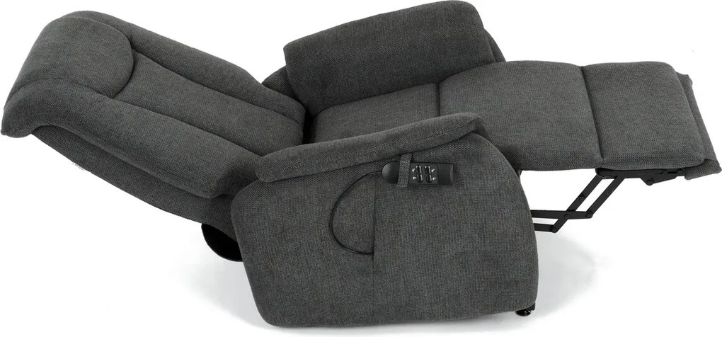 Elektrické polohovací TV křeslo SEN - šedá látka