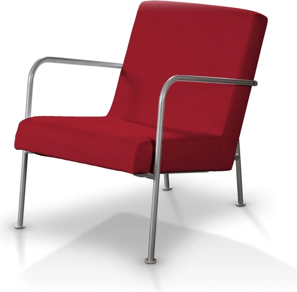 Potah na křeslo Ikea PS barva červená látka pletený vzor