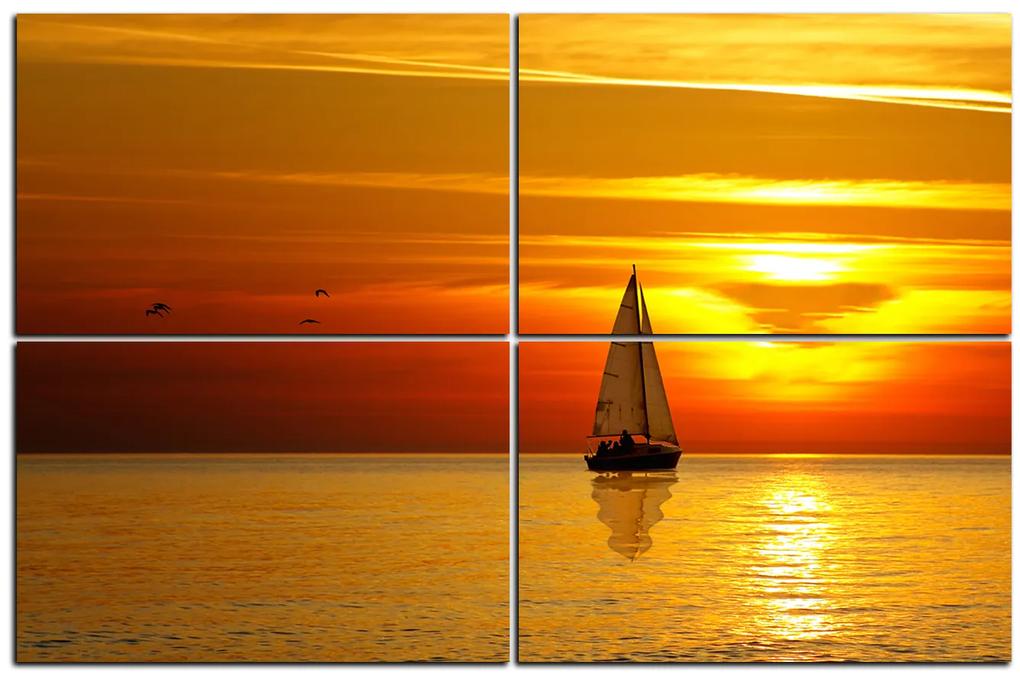 Obraz na plátně - Loď při západu slunce 1247E (120x80 cm)