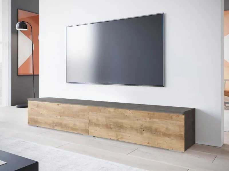 TV stolek Dlone 180, Barva: matera / breslau kaštan, Osvětlení: bez osvětlení