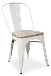 Kovová jídelní židle LOFT sedátko ořech/bílá