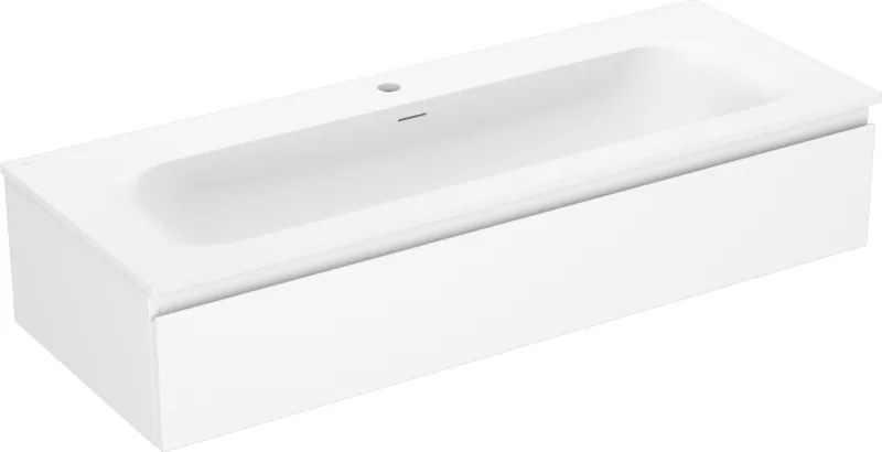 Mexen Orio, koupelnová skříňka 120 cm s umyvadlem Vela, 1 zásuvka, bílá matná, 91A10-12023-1-BF01-W23M01