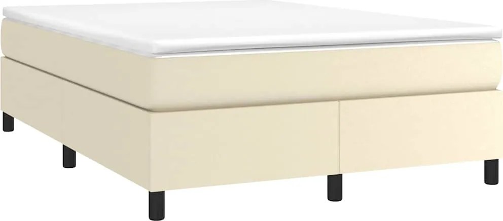 Rám postele s boxspringem krémová 140 x 190 cm umělá kůže 3121043