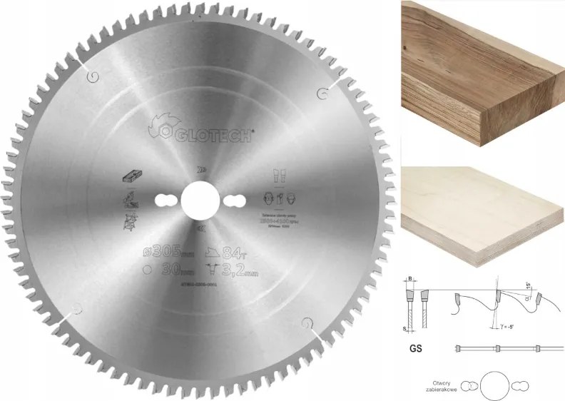 Globus Pila Glotech 305X30X3,2/2,0/84z GS-5 Kotouč Pokosová Pila GT602-0305-0001