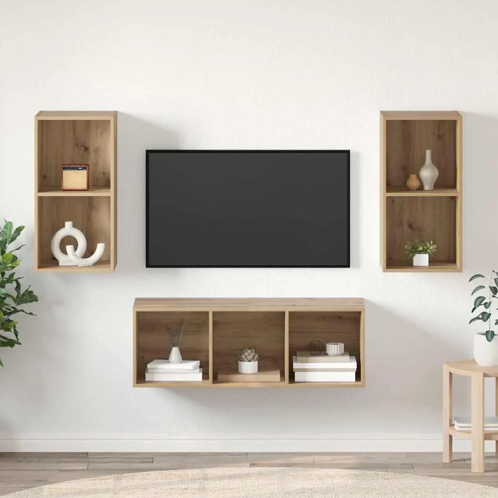 Sestava TV skříněk 3 ks Artisanový dub Kompozitní dřevo 3393380