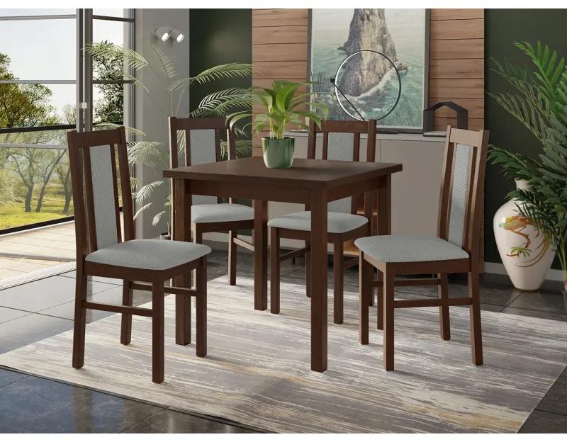 Jídelní stůl se 4 židlemi - AL27, Barva dřeva: bílá-L, Potah: 25x - Paros 2