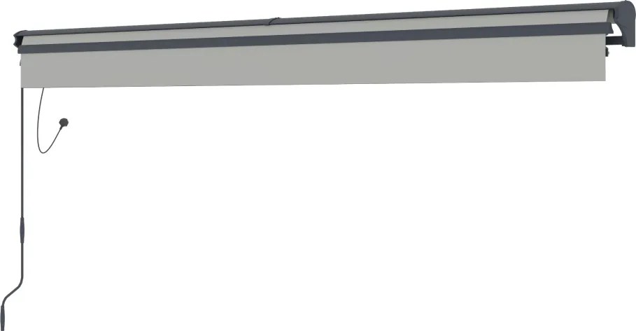 Elektrická markýza s LED osvětlením BestBerg BBSU-EL395LG / 395 x 300 cm / světle šedá