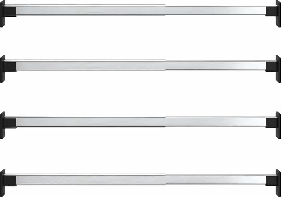 Teleskopické šatní tyče 4 ks stříbrné 58–100 cm 3102979