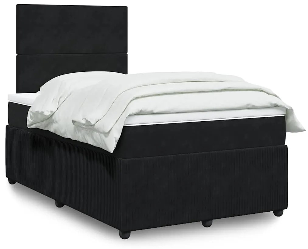 Box spring postel s matrací černá 120 x 190 cm samet 3294582