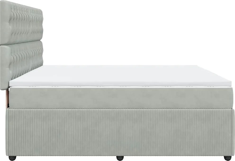 Box spring postel s matrací světle šedá 180x200 cm samet 3294712