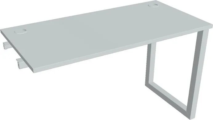 Hobis Kancelářský pracovní stůl k řetězení Hobis UEO 1200R, bílá RAL 9016, deskabuk