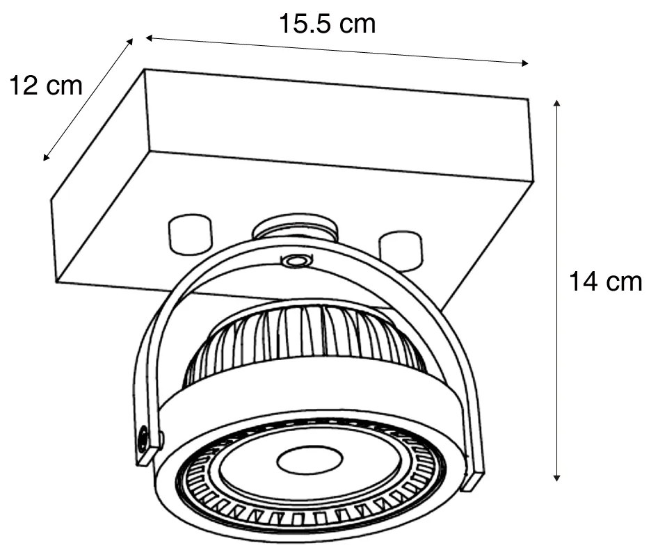 Moderní přisazený reflektor černý vč. stmívatelné LED - Apollo
