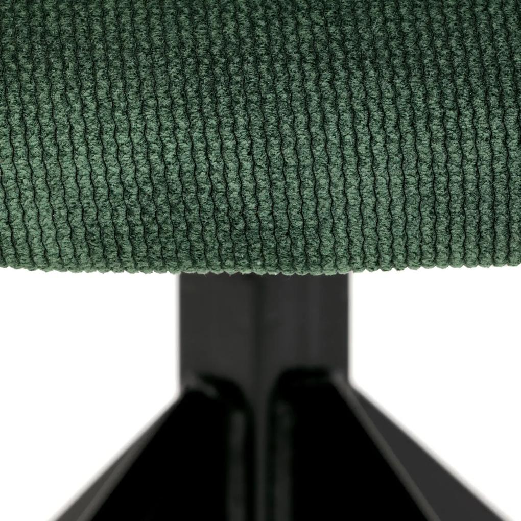 AUTRONIC Židle jídelní, zelená látka, otočný mechanismus 180°, černý kov